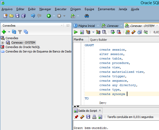 ORACLE – Criando Tablespace, Usuário e Tabela (SCHEMA) – Gianfratti.com